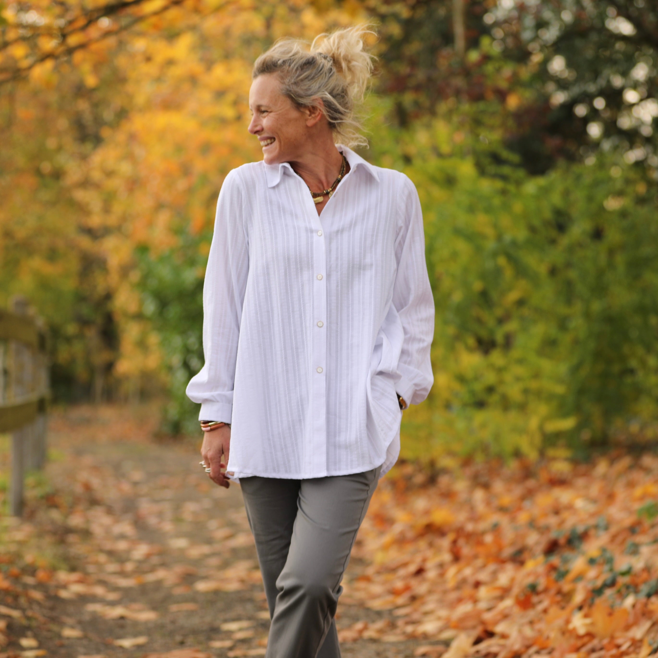 Chemise Caroline broderie Liseron blanc | Quintessence France