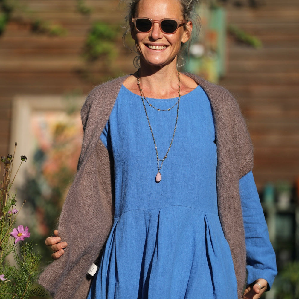 Robe Louisa - lin stone wash azur – Quintessence